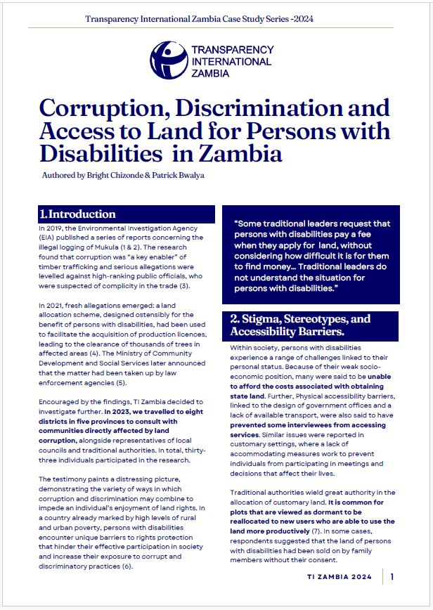 Corruption, Discrimination and Access to Land for Persons with ...