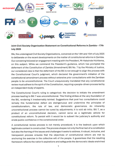 Joint Civil Society Organisation Statement on Constitutional Reforms in ...